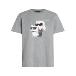 K by KARL LAGERFELD Karl Lagerfeld T-shirt Damen Gr&ouml;&szlig;e L graumeliert / schwarz / naturwei&szlig;