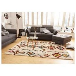 Hochflor-Teppich Hanse Home "Geometric" Gr. 3, beige (creme), B:120cm H:30mm L:170cm, Kunstfaser, Teppiche, Shaggy, Flokati, Boho Design, Weich, Flauschig, Geometrisches Muster