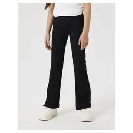 Bootcuthose name it "NKFSPICE BOOTCUT PANT NOOS", M&auml;dchen, Gr. 128, N-Gr, schwarz, Jersey, Obermaterial: 93% Polyester, 7% Elasthan, unifarben, skinny fit kn&ouml;chellang, Hosen