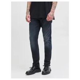Jack & Jones Slim-fit-Jeans JACK & JONES "JJIGLENN JJICON JJ 619 50SPS NOOS", Herren, Gr. 30, L&auml;nge 32, blau (blau denim), Denim/Jeans, Obermaterial: 99% Baumwolle, 1% Elasthan, Abriebeffekte, slim fit lang, Jeans Slim-fit-Jeans, Baumwollmischung, slim fit