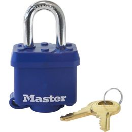 Master Lock Masterlock Vorh&auml;ngeschloss, Stahl, mit Thermoplasth&uuml;lle, VE 4 Stk, silber