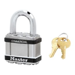 Master Lock Masterlock Vorhängeschloss mit Zylinderschloss, VE 6 Stk, Edelstahlgehäuse