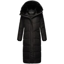 Navahoo Damen Steppmantel langer Wintermantel warm Anorak gefüttert Teddyfell abnehmbarer Kunstfellkragen & Kapuze Hingucker
