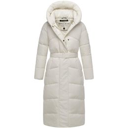 Navahoo Damen Steppmantel Lang Stepp Winterjacke gefüttert Anorak Parka mit Gürtel & Kapuze Eisblick