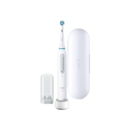 Oral-B iO Series 4, elektrische Zahnbürste mit Magnet-Technologie, 4 Putzmodi, Reiseetui, Quite White