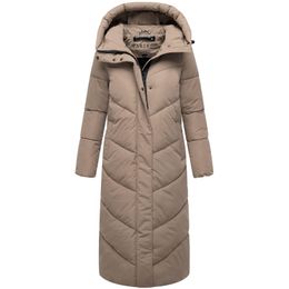 Marikoo Damen Wintermantel langer Parka Steppmantel warm gefüttert mit Kapuze Anorak Winterjacke wasserabweisend Übergangsjacke Ranjaa