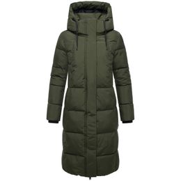 Marikoo Damen Steppmantel Lang Stepp Wintermantel Jacke gefüttert Outdoor Parka abnehmbarer Kapuze Chumanii