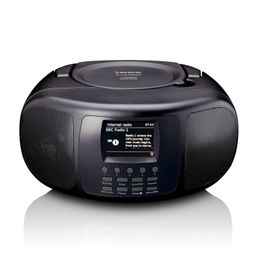 Lenco Tragbares Internetradio mit DAB+/FM, Bluetooth®, CD-Player und großem LCD-Farbdisplay Schwarz