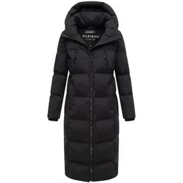 Marikoo Damen Winter Steppmantel langer Parka, warm gefüttert, vegan, winddicht, wasserabweisend, Mantel mit Kapuze Tikoraa