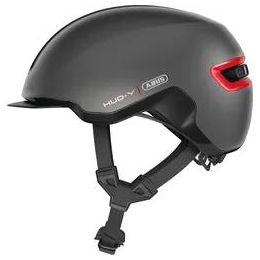 Fahrradhelm Abus "HUD-Y" Gr. S, grau (dunkelgrau), Helme, S Kopfumfang: 51cm - 55cm, matt, unifarben