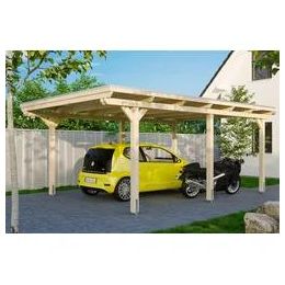 Skan Holz Einzelcarport SKANHOLZ "Emsland", beige (natur), B/H/T: 223cm x, Carports, versch. Farben