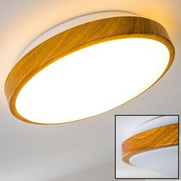 hofstein Sora Wood Deckenlampe LED Holz hell, Wei&szlig;, 1-flammig
