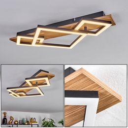 hofstein Cabanas Deckenleuchte LED Holzoptik, Schwarz, 1-flammig