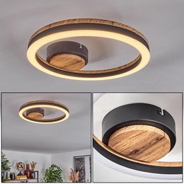 hofstein Cascada Deckenleuchte LED Braun, Holzoptik, Schwarz, 1-flammig