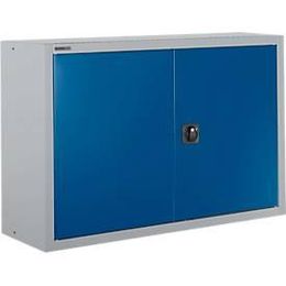 Schäfer Shop Schäfer Shop Select Aufsatzschrank MS 8412i, B 1200 x T 400 x H 800 mm, 1 Boden, Stahl, weißaluminium RAL 9006/enzianblau RAL 5010