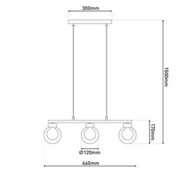 NAEVE LEUCHTEN Hängeleuchte Donika, 3-flammig, Glas, braun, amber, G9
