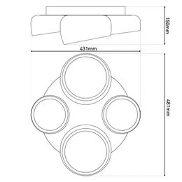 NAEVE LEUCHTEN LED-Deckenlampe Eliora, 4-fl., weiß, CCT, Fernbedienung