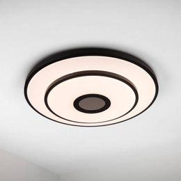 NAEVE LEUCHTEN LED-Deckenlampe Genua, schwarz, Eisen, CCT, Fernbedienung