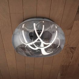 NAEVE LEUCHTEN LED-Deckenleuchte Malou, Glas, CCT, Fernbedienung