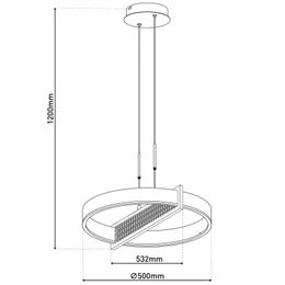 NAEVE LEUCHTEN LED-H&auml;ngeleuchte Yvaris, silber, CCT, Fernbedienung