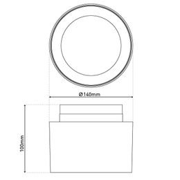 NAEVE LEUCHTEN LED-Deckenspot Trimes, Ø 14 cm, schwarz, CCT, step-dim