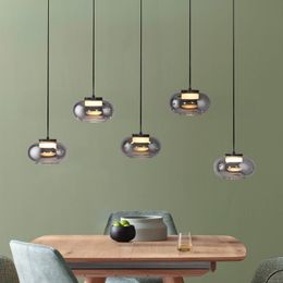 Sch&ouml;ner Wohnen SCH&Ouml;NER WOHNEN LED-H&auml;ngelampe Sia, 5-fl., rauchgrau, 3.000 K