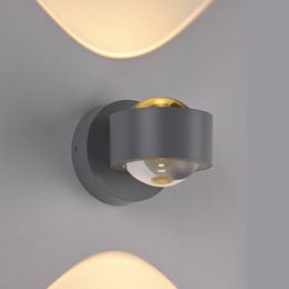 Schöner Wohnen SCHÖNER WOHNEN LED-Wandlampe Chia, silber, 3.000 K, up/down