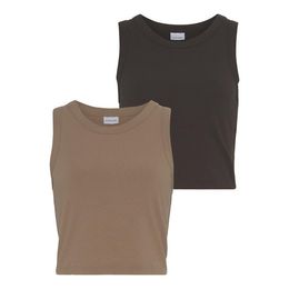 Lascana Crop-Top mehrfarbig Gr. 40/42 für Damen. Mit Rundhals. Figurbetont