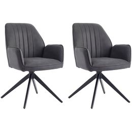 Home Affaire Stuhl »Pollenca« (Set) 2 Stk.tolle Optik anthrazit + schwarz
