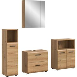 Inosign Badmöbel-Set »FLORENZ, TOPSELLER!, 4-teilige Badkombination, hochwertige MDF-Front« Set, Midischrank hoch, WBU, Spiegelschrank, Midischrank...