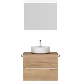 Nobilia Badm&ouml;bel-Set &raquo;Alvene&laquo; vormontiert, mit Soft-Close, 2 Stk. tlg. braun
