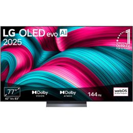 LG OLED-Fernseher »OLED77C5ELB« 195 cm/77 ′′ Smart-TV grau/schwarz ALLM, QMS), 3x USB 2.0, LAN, Wi-Fi 6, Bluetooth v 5.3; NVIDIA G-SYNC, AMD...