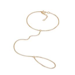 Elli Armband &raquo;Handkette Wei&szlig; 925 Silber, mit Kristallen von Swarovski &laquo; Gold 16 cm Handchain f&uuml;r Damen mit Swarovski Kristallen verleiht jedem...