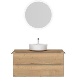 Nobilia Badm&ouml;bel-Set &raquo;Alvene&laquo; vormontiert, mit Soft-Close, 2 Stk. tlg. braun