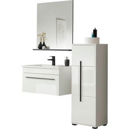 Inosign Badm&ouml;bel-Set &raquo;Cantara, Bad im modernen Design, 3-teiliges Badezimmer&laquo; Set, 3 Stk. tlg. wei&szlig;/wei&szlig; Hochglanz