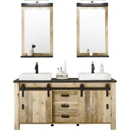 Home Affaire Badm&ouml;bel-Set &raquo;SHERWOOD, Bad im modernen Design, 3-teiliges Badezimmer&laquo; 3 Stk. tlg. Old Style hell Dekor