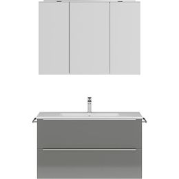 Nobilia Badm&ouml;bel-Set &raquo;Levere&laquo; vormontiert, mit Soft-Close, 2 Stk. tlg. grau