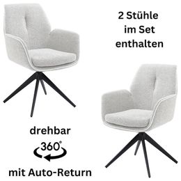Stolkom Armlehnstuhl »Enja« (Set) 2 Stk.360 grad drehbar mit Auto-Return beige/schwarz + schwarz