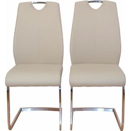 Inosign Freischwinger (Set) 2 Stk. beige + silberfarben