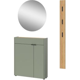 Germania Garderoben-Set &raquo;Ameca&laquo; 3 Stk. tlg. Taupegr&uuml;n/Navarra-Eiche-Nb. Mehrzweckschrank mit T&uuml;rd&auml;mpfung
