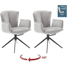 MCA furniture 4-Fußstuhl »NALON Esszimmerstuhl (2er Set) - Stuhl« (Set) 2 Stk.360° drehbar, Schwingfunktion, Metall, Veloursoptik, belastbar 120 kg...