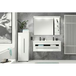 Inosign Badm&ouml;bel-Set &raquo;Cantara, Bad im modernen Design, 3-teiliges Badezimmer&laquo; Set, 3 Stk. tlg. wei&szlig;/wei&szlig; Hochglanz