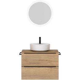 Nobilia Badm&ouml;bel-Set &raquo;Alvene&laquo; vormontiert, mit Soft-Close, 2 Stk. tlg. braun