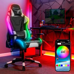 X ROCKER Gaming-Stuhl »Agility eSports RGB Neo Motion SYNC « () Beleuchtung & App Schwarz/Weiß + schwarz Entspannt zurücklehnen: Der Stuhl verfügt...