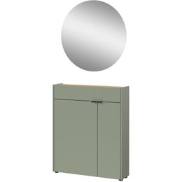Germania Garderoben-Set &raquo;Ameca&laquo; 2 Stk. tlg. Taupegr&uuml;n/Navarra-Eiche-Nb. Mehrzweckschrank mit T&uuml;rd&auml;mpfung
