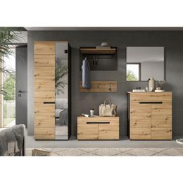Inosign Garderoben-Set »Rehat, Garderobenkombination, Breite 255cm« Set, Garderobenschrank, Sitzbank, Paneel, Hakenleiste, Spiegel, Kommode, 6 Stk....