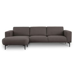 OTTO HOME Ecksofa »Lillith, 289 cm, L-Form, gemütlicher Sitzkomfort« Eckcouch mit runder Recamiere links/rechts, Strukturstoff dark grey 100%...
