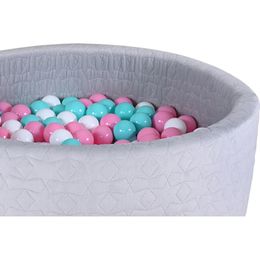 KNORRTOYS Bällebad »Soft, Geo Grey« mit 300 Bällen rose/creme/lightblue; Made in Germany Grey