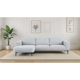 OTTO HOME Ecksofa &raquo;Lillith, 289 cm, L-Form, gem&uuml;tlicher Sitzkomfort&laquo; Eckcouch mit runder Recamiere links/rechts, Strukturstoff silver 100% Polyester