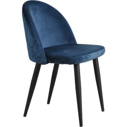 Sit Polsterstuhl »&Chairs« (Set) 2 Stk.mit weichem Samtvelours blau + schwarz